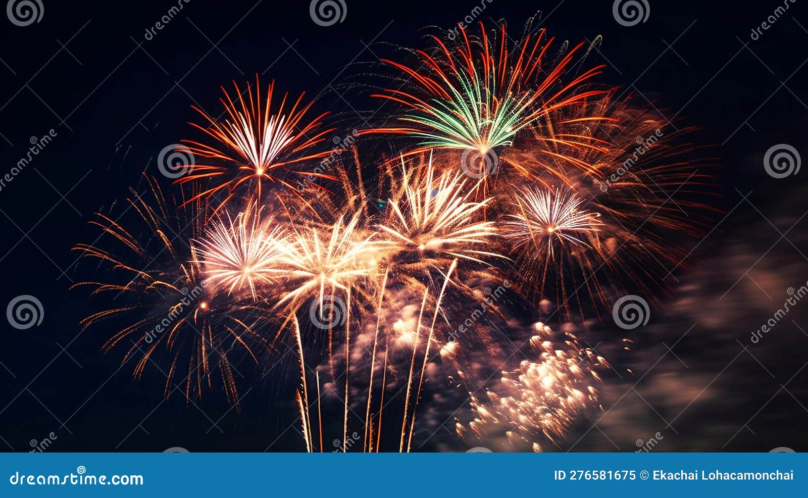 Spectacular Night Fireworks Display. Created with Generative AI Stock ...