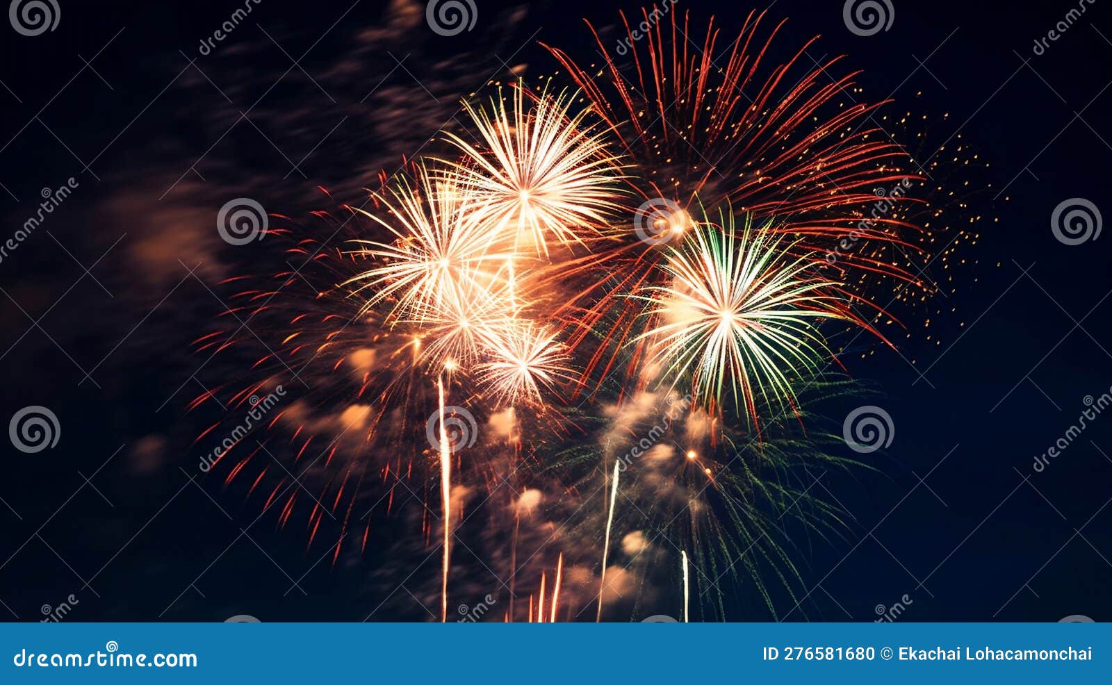 Spectacular Night Fireworks Display. Created with Generative AI Stock ...