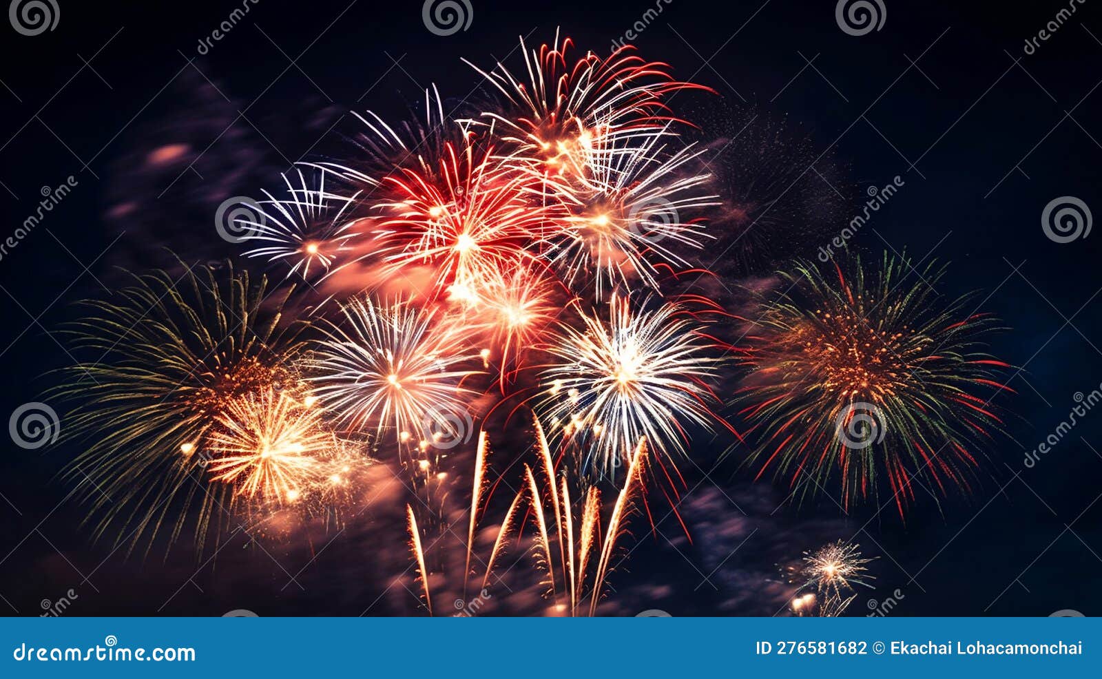 Spectacular Night Fireworks Display. Created with Generative AI Stock ...