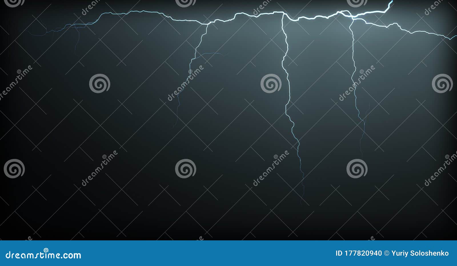 Lightning Strikes on a Black Background with Realistic Reflections ...