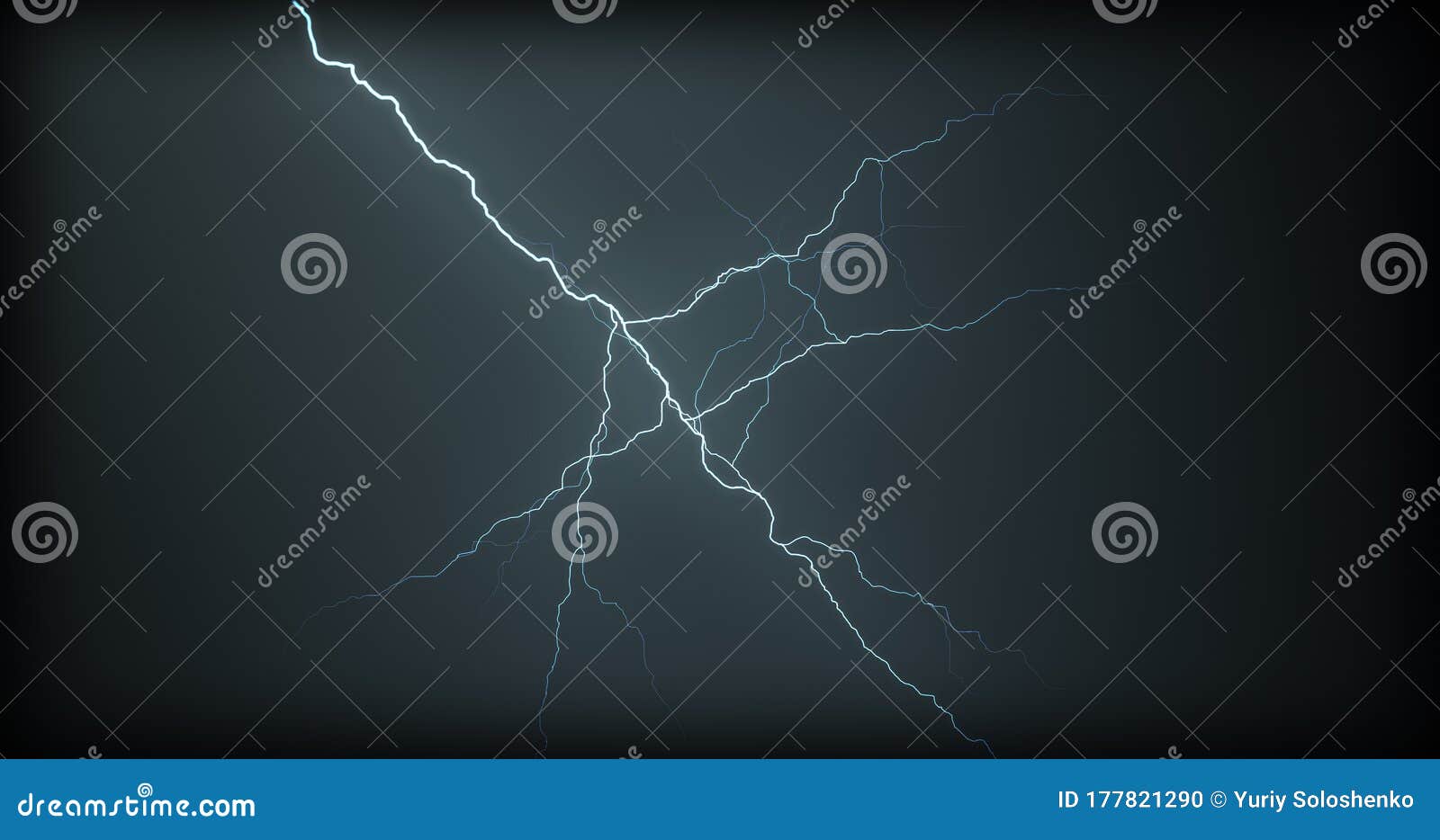 Lightning Strikes on a Black Background with Realistic Reflections ...