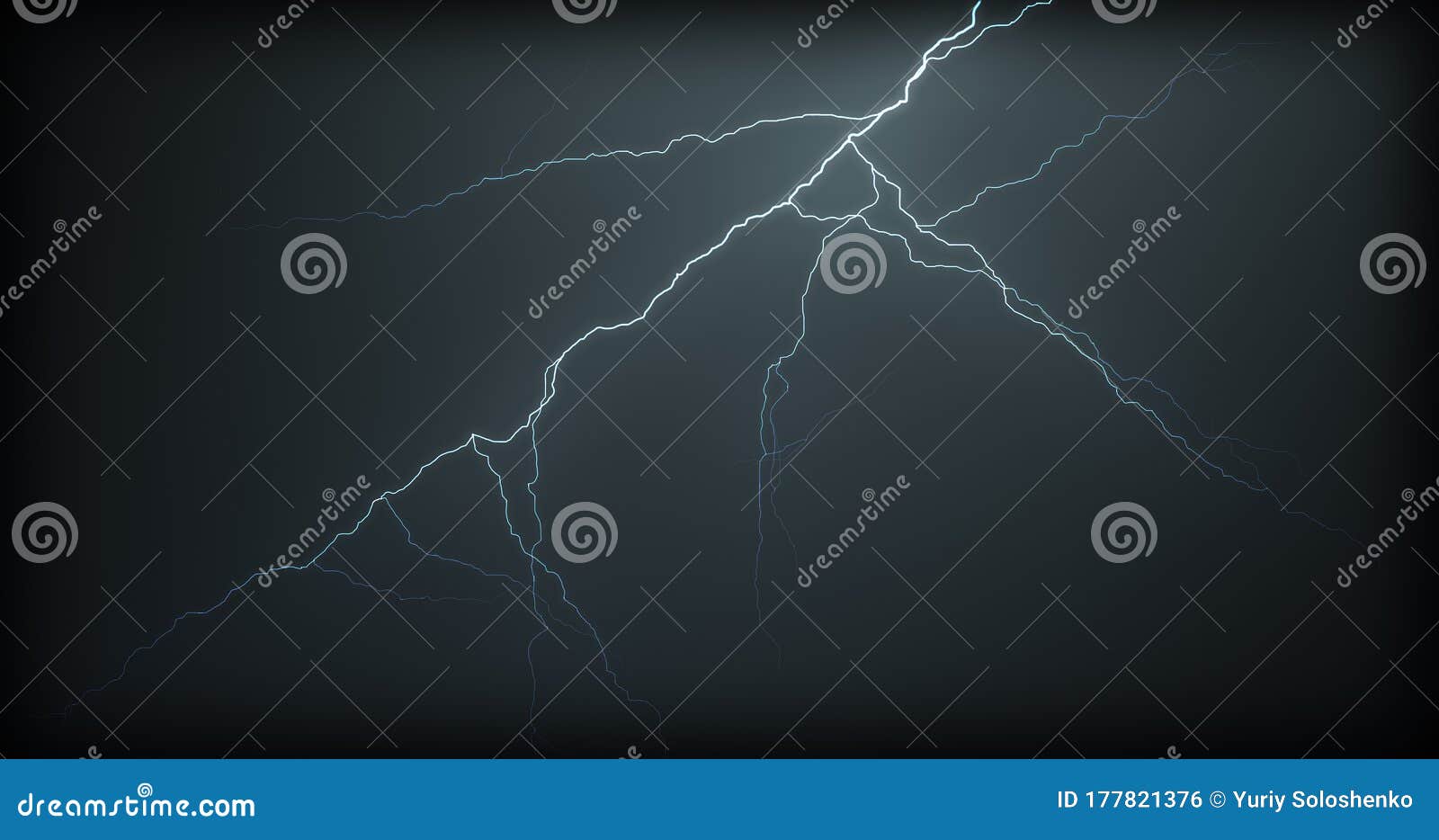 Lightning Strikes on a Black Background with Realistic Reflections ...