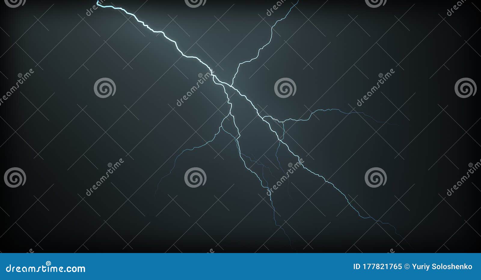 Lightning Strikes on a Black Background with Realistic Reflections ...