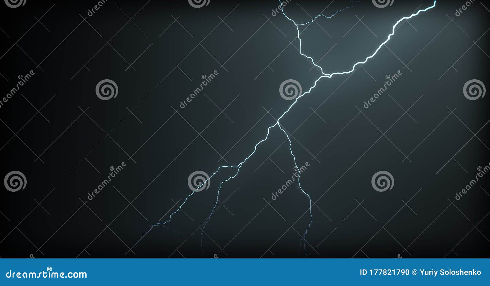 Lightning Strikes on a Black Background with Realistic Reflections ...