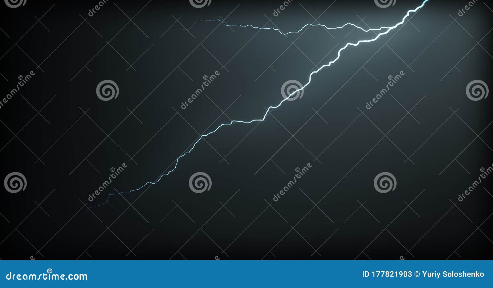 Lightning Strikes on a Black Background with Realistic Reflections ...