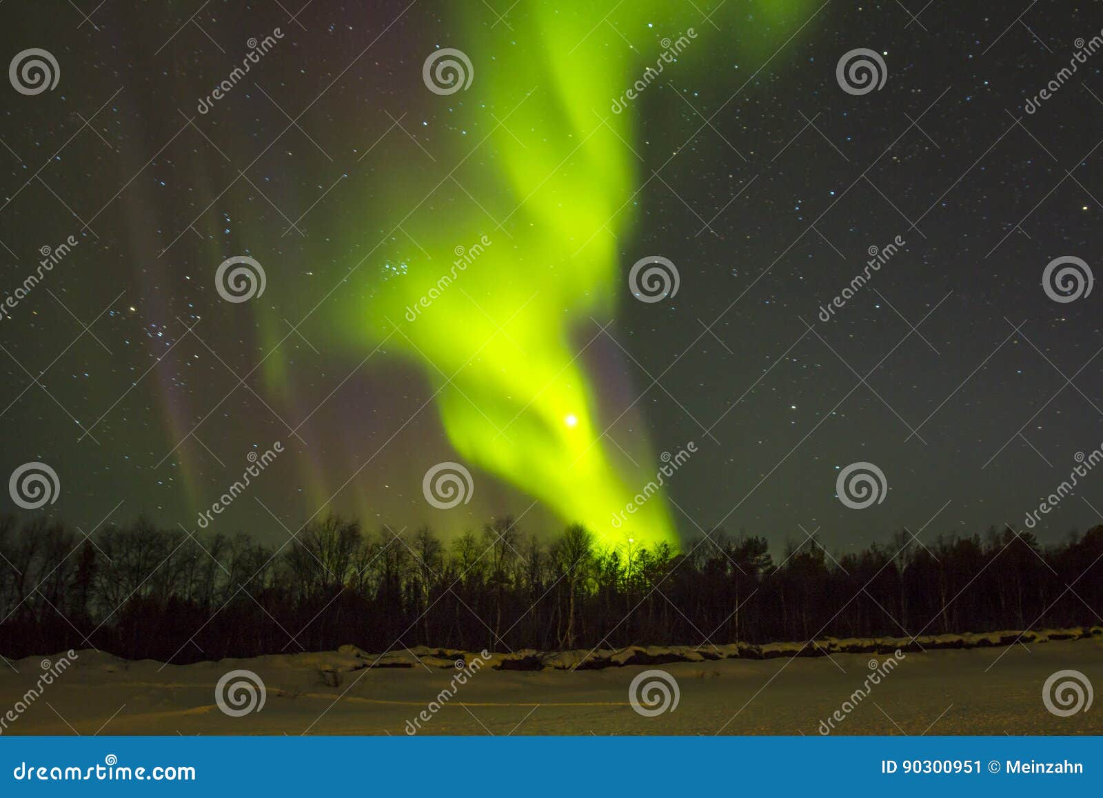 Spectacular Northern Lights, Aurora Borealis Over Snowscape Stock Image ...