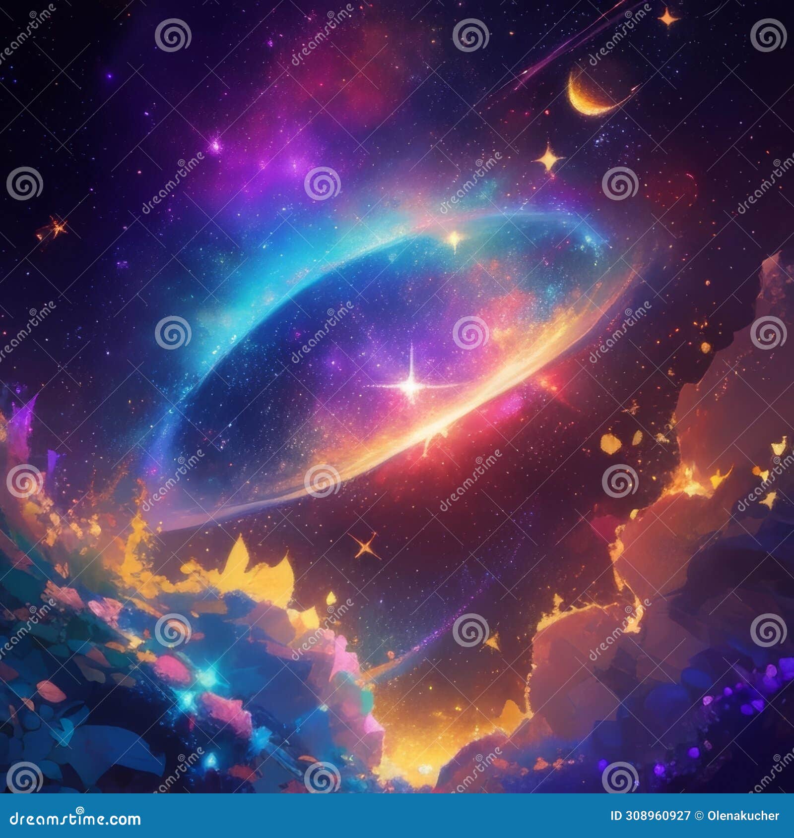 Spectacular Outer Space Background Including Earth Planet Stock Image ...