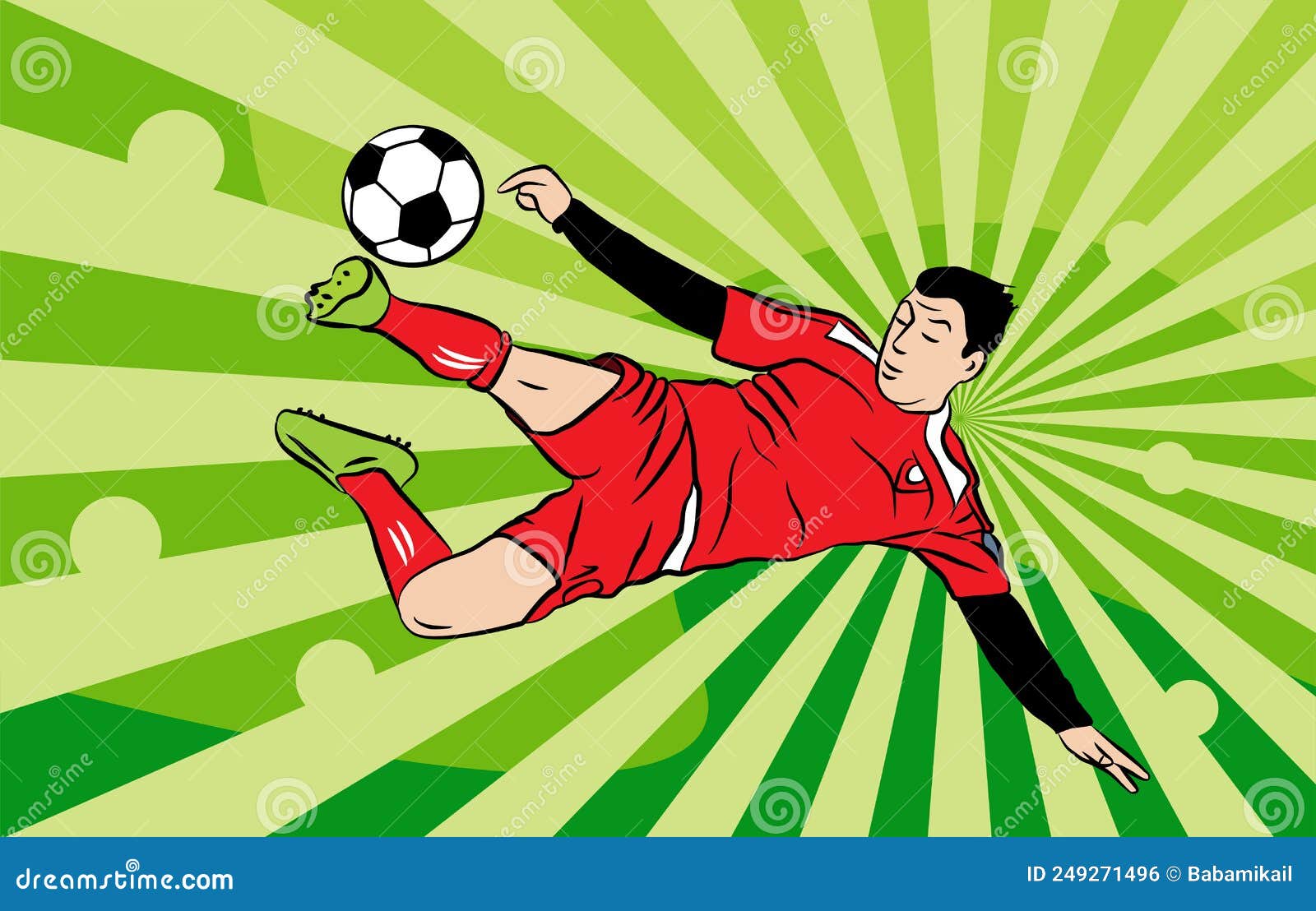 Spectacular Overhead Kick Flat Illustration Design in Soccer. always in ...