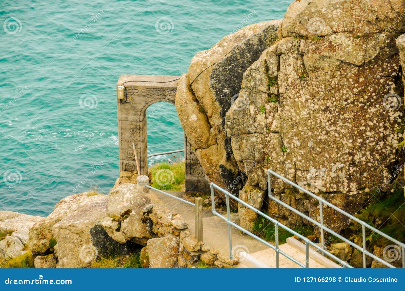 Spectacular Path with an Arch at the Edge of the Cliffs. Stock Photo ...
