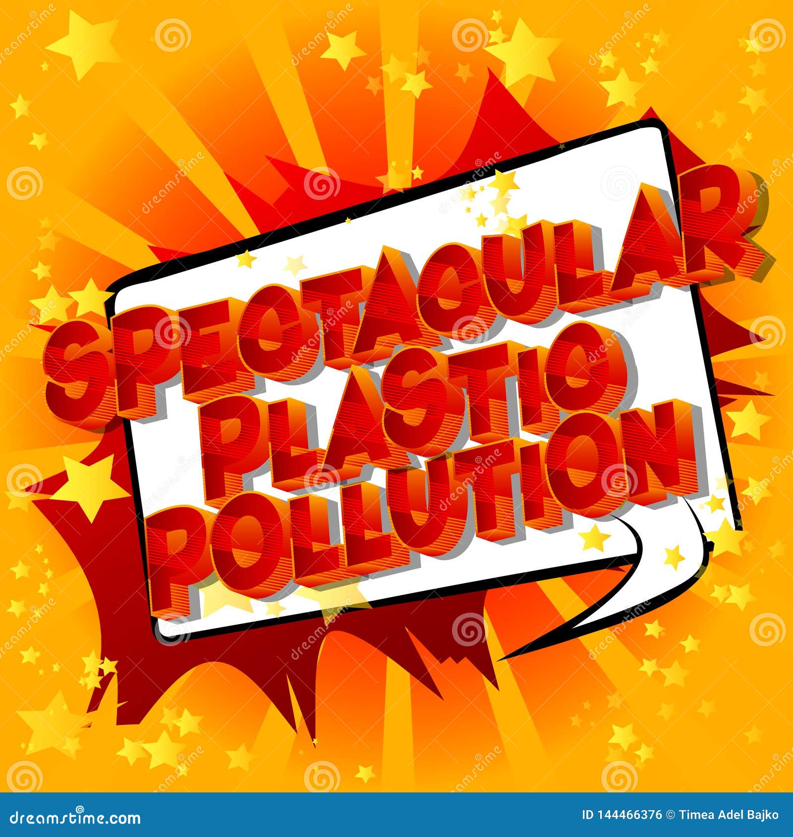 Spectacular Plastic Pollution - Comic Book Style Words. Vector ...