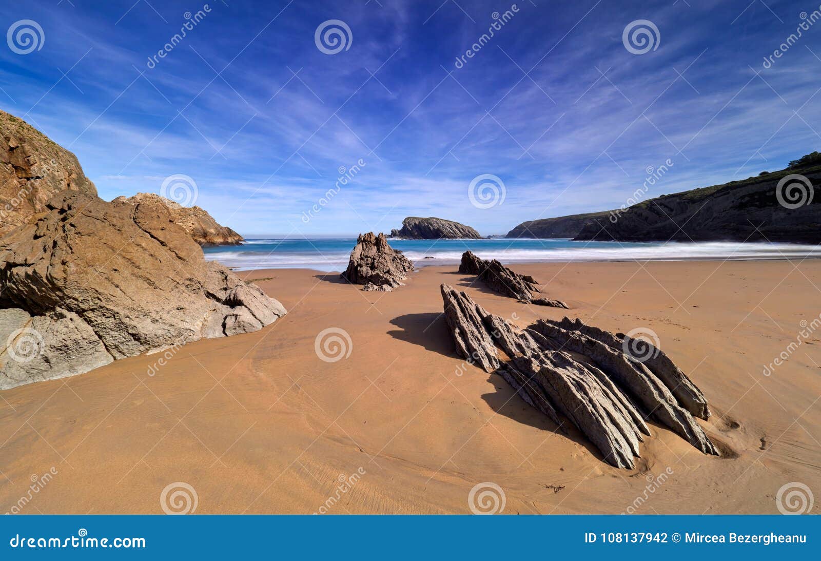 Spectacular Rock Formations on the Coast of Cantabria, Spain Stock ...
