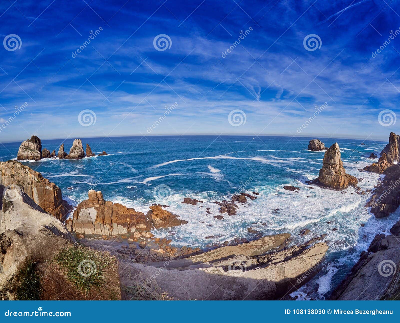 Spectacular Rock Formations on the Coast of Cantabria, Spain Stock ...