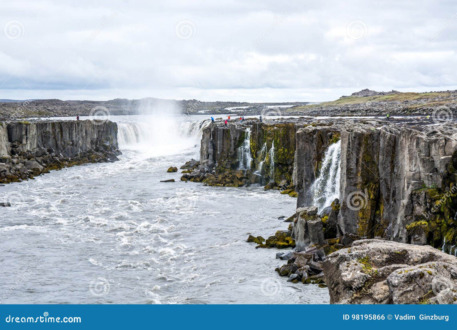 Spectacular Selfoss Waterfall in Iceland in Summer Stock Photo - Image ...