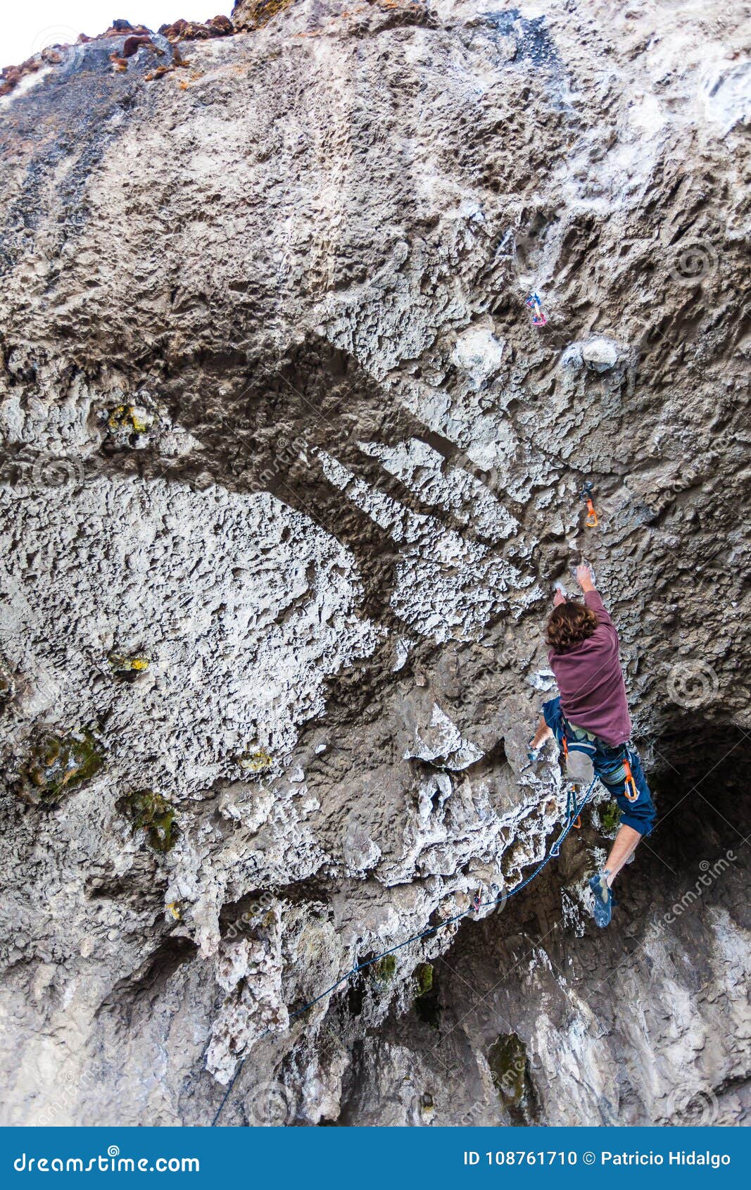 Spectacular Shadow of Young Climber Climbing the Rock Walls Editorial ...