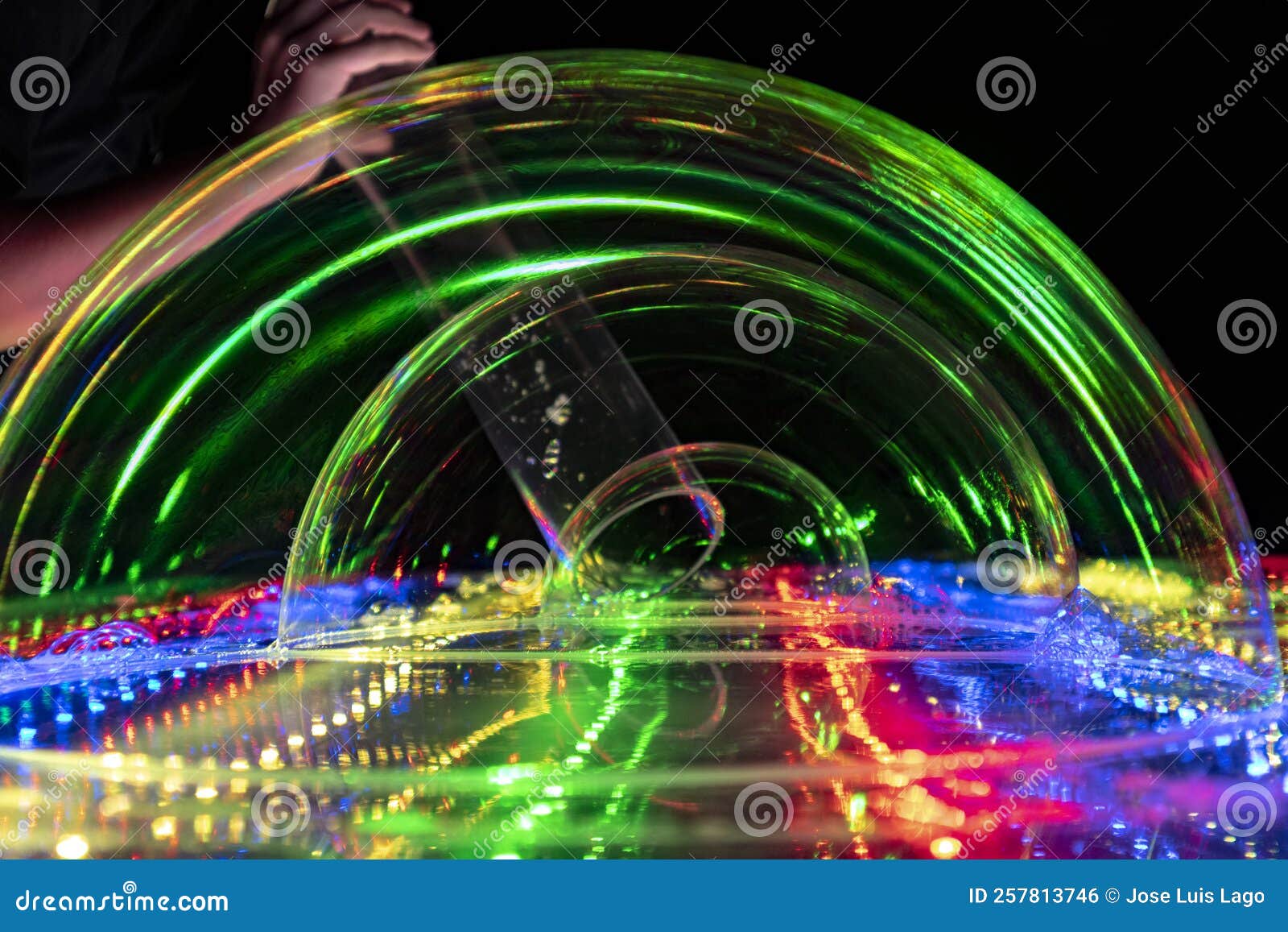 Spectacular Shimmering Soap Bubbles, Inside Each Other Illuminated from ...
