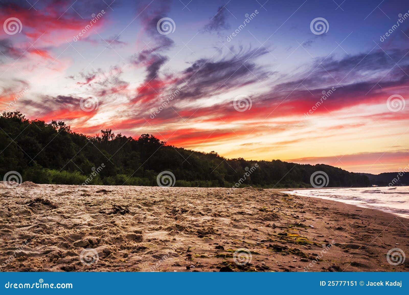 Spectacular Sundown on the Beach Stock Image - Image of scene, coast ...