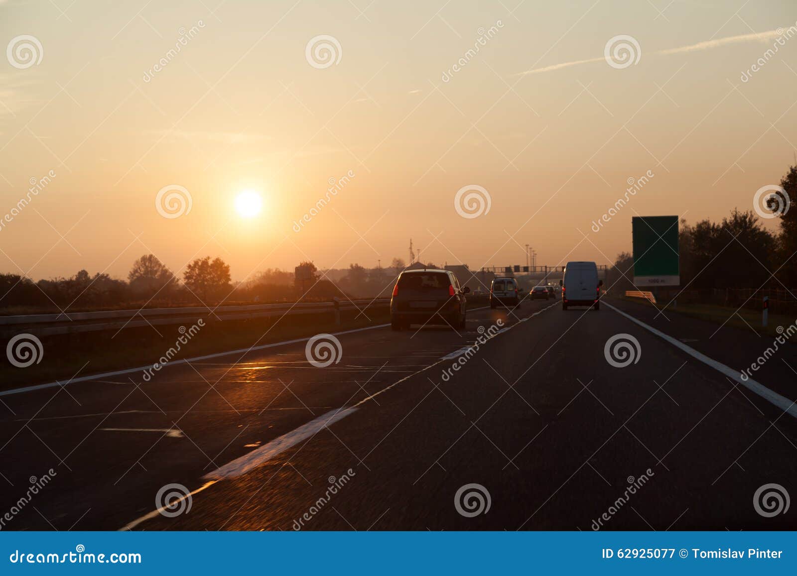 Spectacular Sunrise Over Highway - Dramatic Light, Enhanced Colors ...