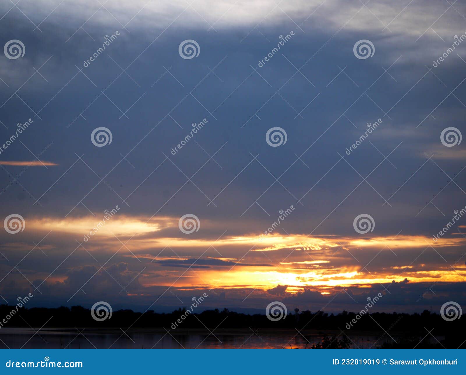 Spectacular Sunset Over, Orange Sun Rising Up Over the Horizon Stock ...