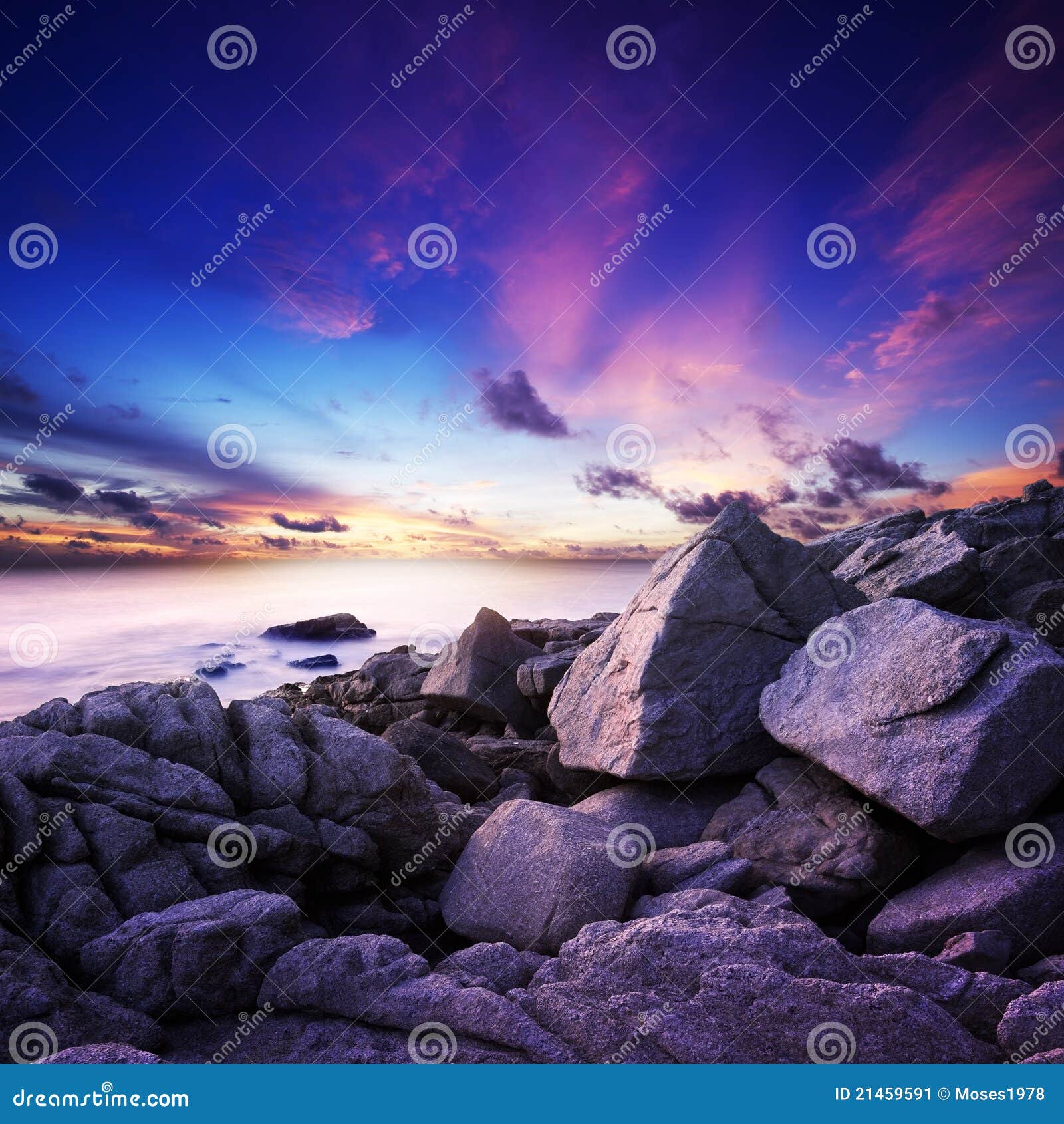 Spectacular Sunset Over the Sea Stock Image - Image of nature ...