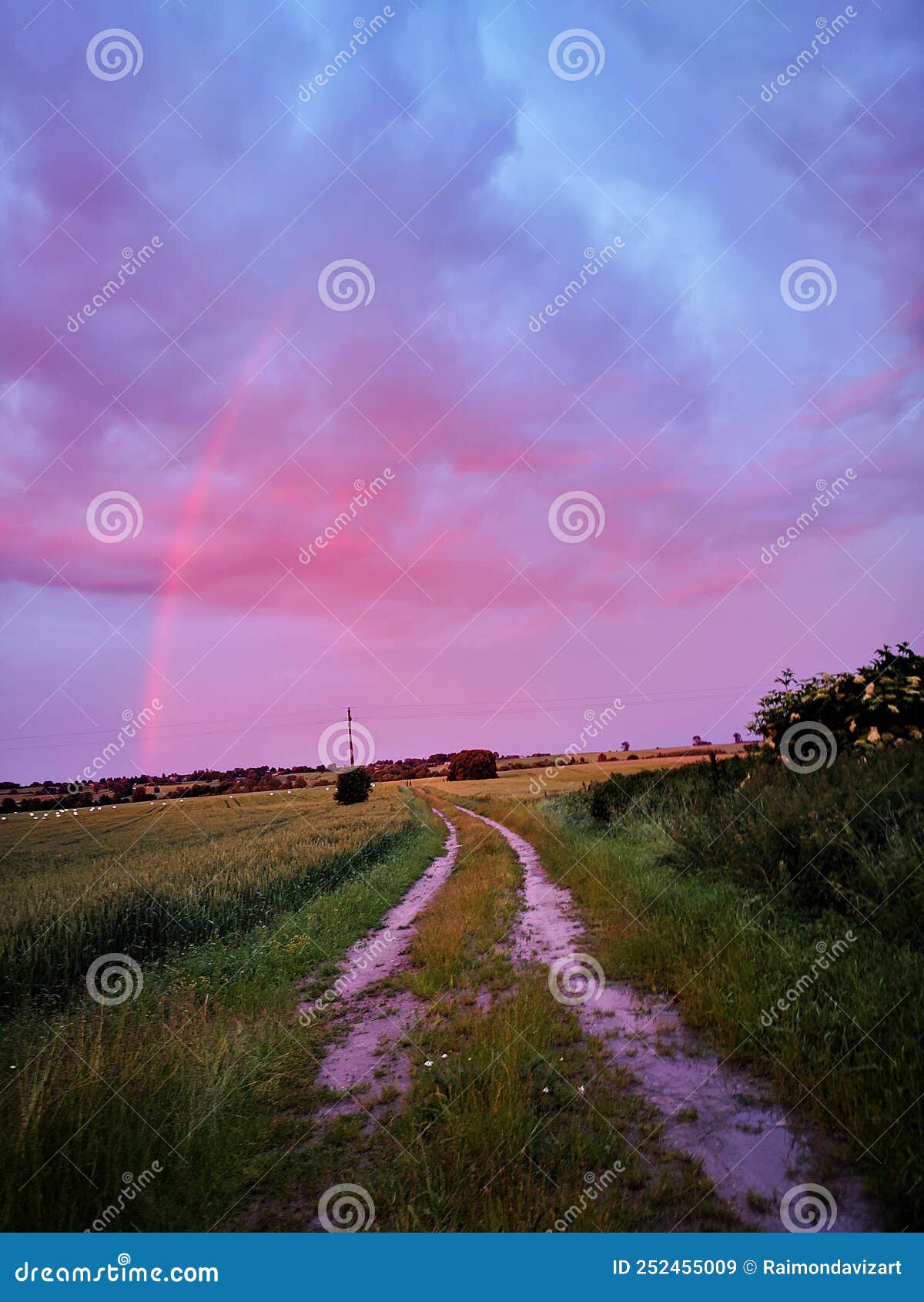 Spectacular Sunset with Rainbow Stock Image - Image of nature ...