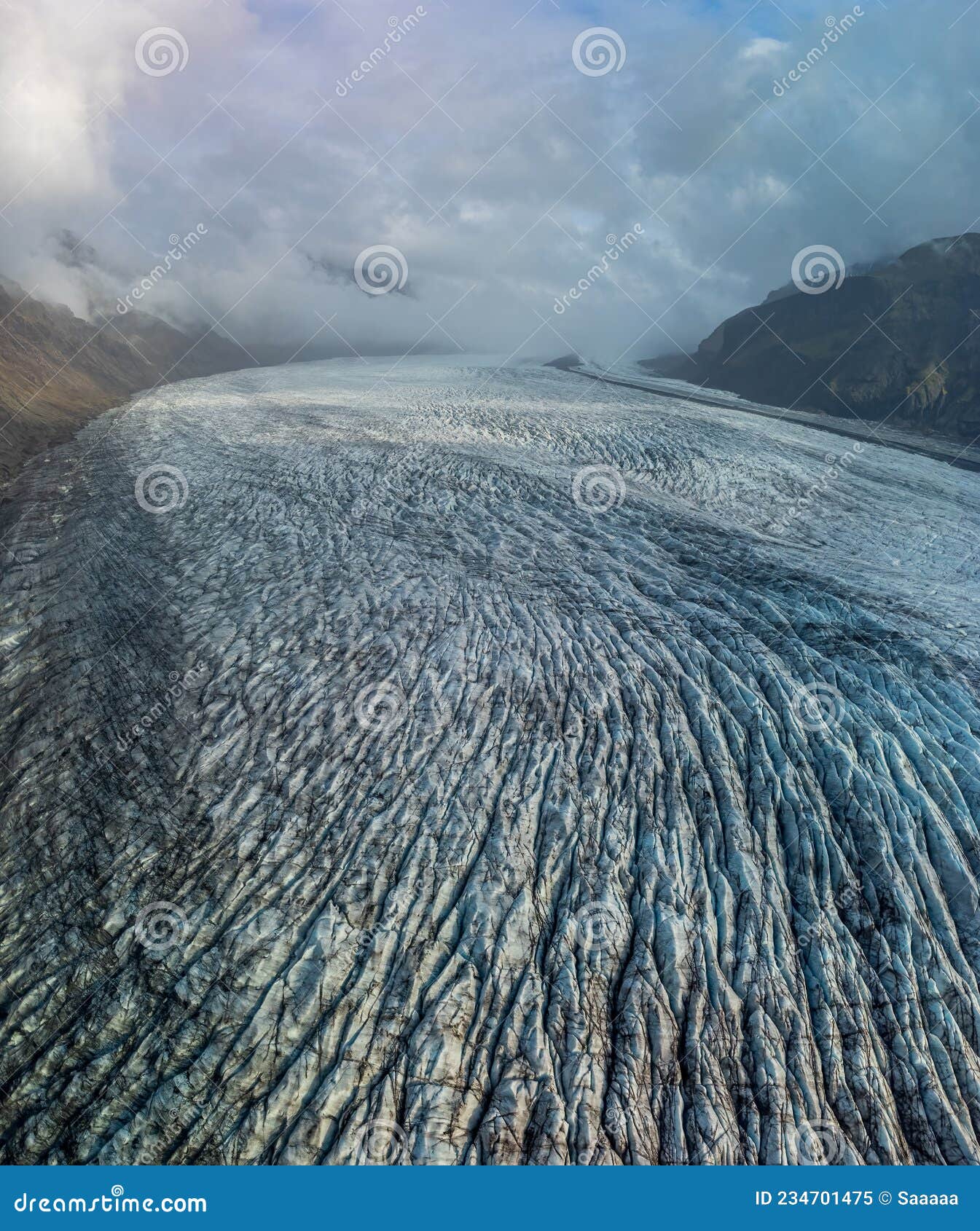 Spectacular Top View of Glacier in Iceland Stock Image - Image of zero ...