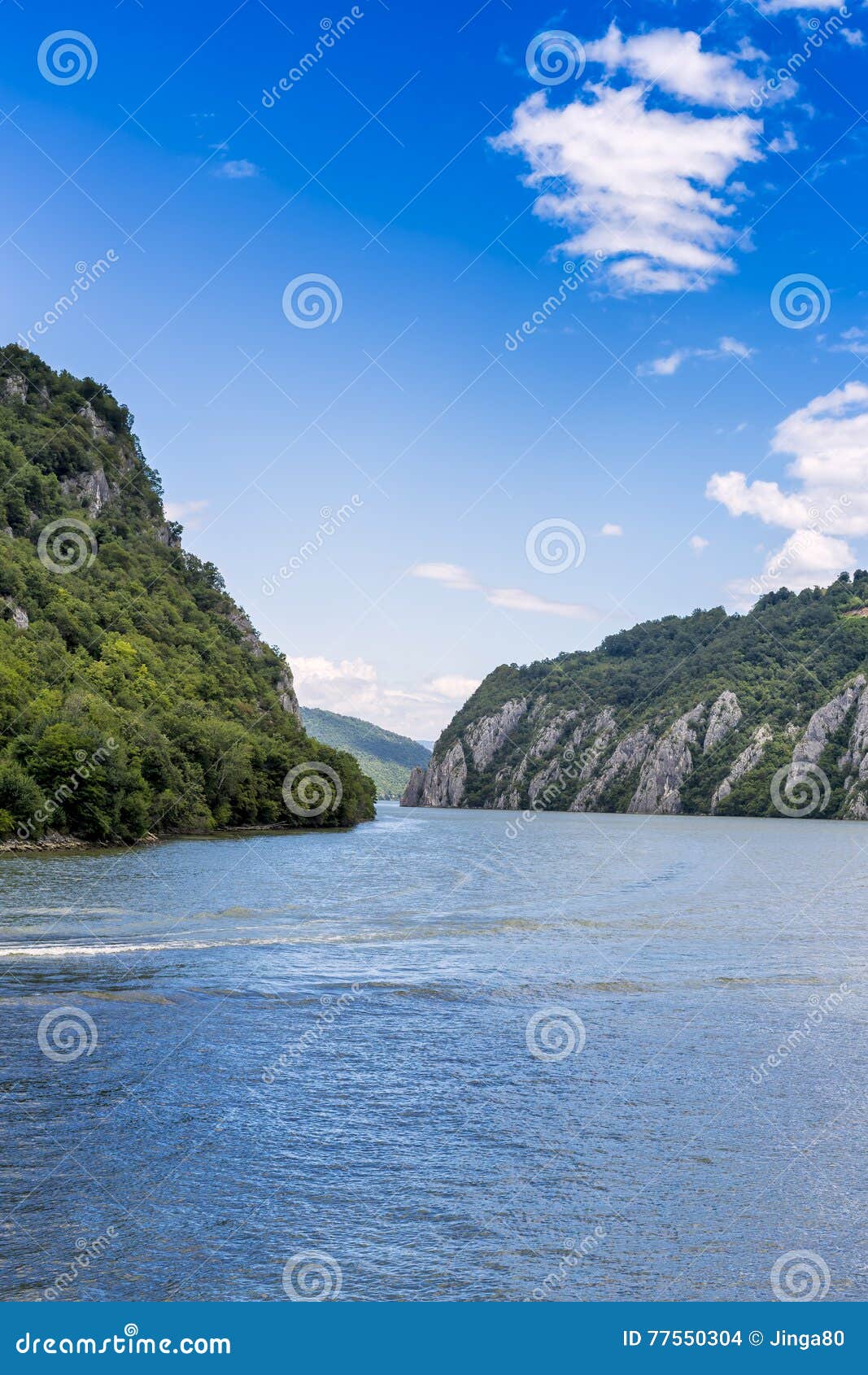 Spectacular View of Danube River Flowing through Rocky Mountains Stock ...