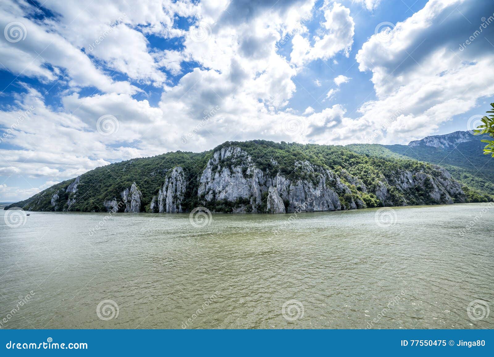 Spectacular View of Danube River Flowing through Rocky Mountains Stock ...