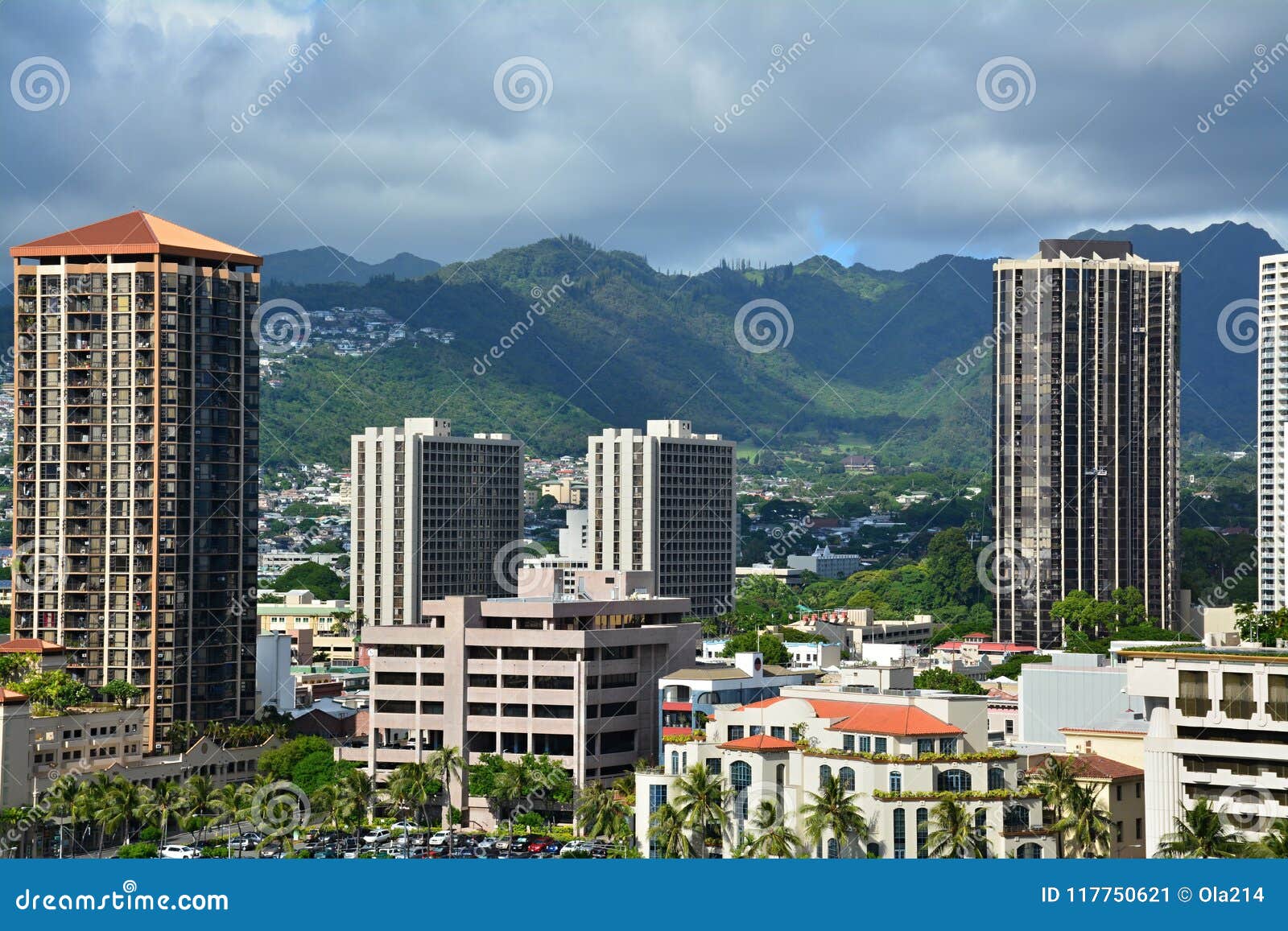 Spectacular View of Honolulu City, Oahu Stock Image - Image of ...