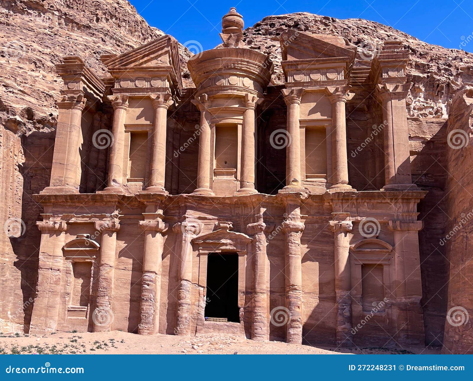 The Spectacular View of Monastery Ad Deir Inside Petra Stock Image ... The Spectacular View of Monastery Ad Deir Inside Petra Stock Image ...