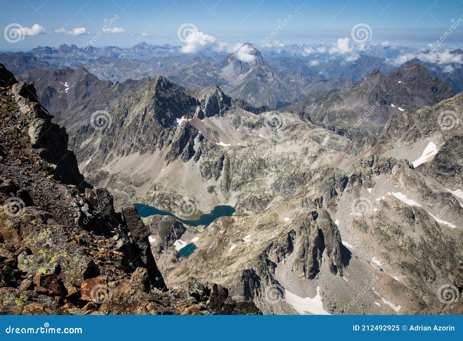 Spectacular View of the Pyrenees Mountain Range from the Top of a ...
