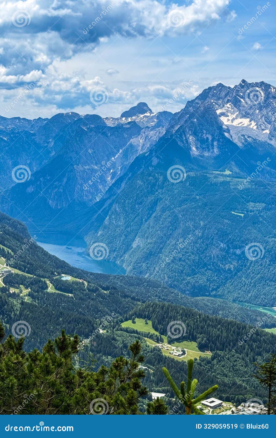 Spectacular View of Snow Capped Bavarian Alps from High Elevation Stock ...
