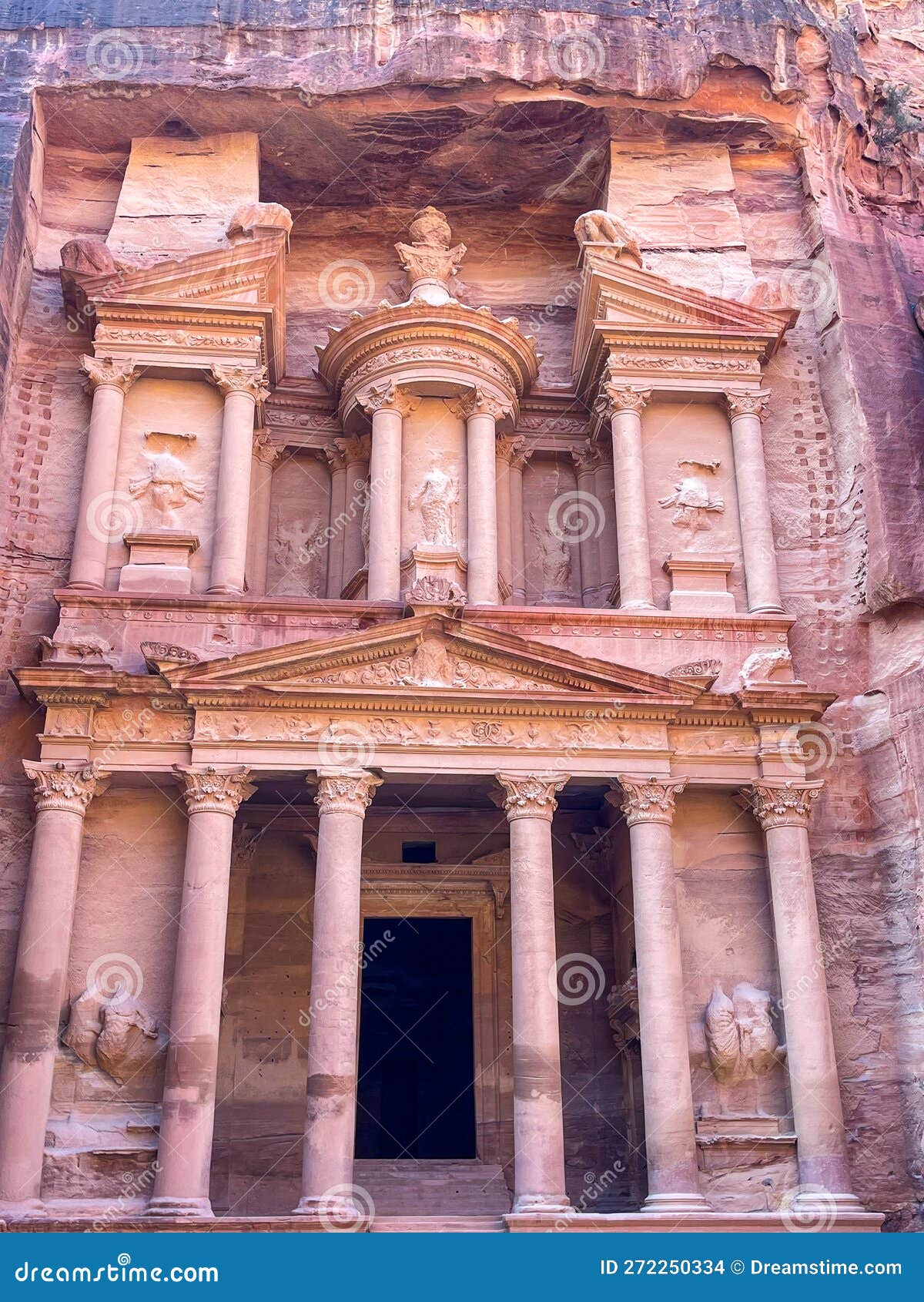 The Spectacular View of Treasury Inside Petra Stock Photo - Image of ...