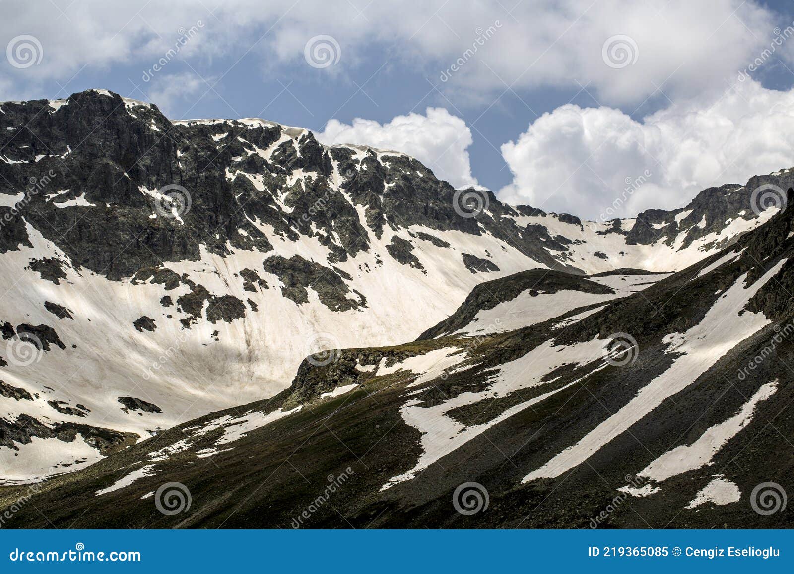 Spectacular View of Two Snowy Mountains Standing Side by Side Stock ...