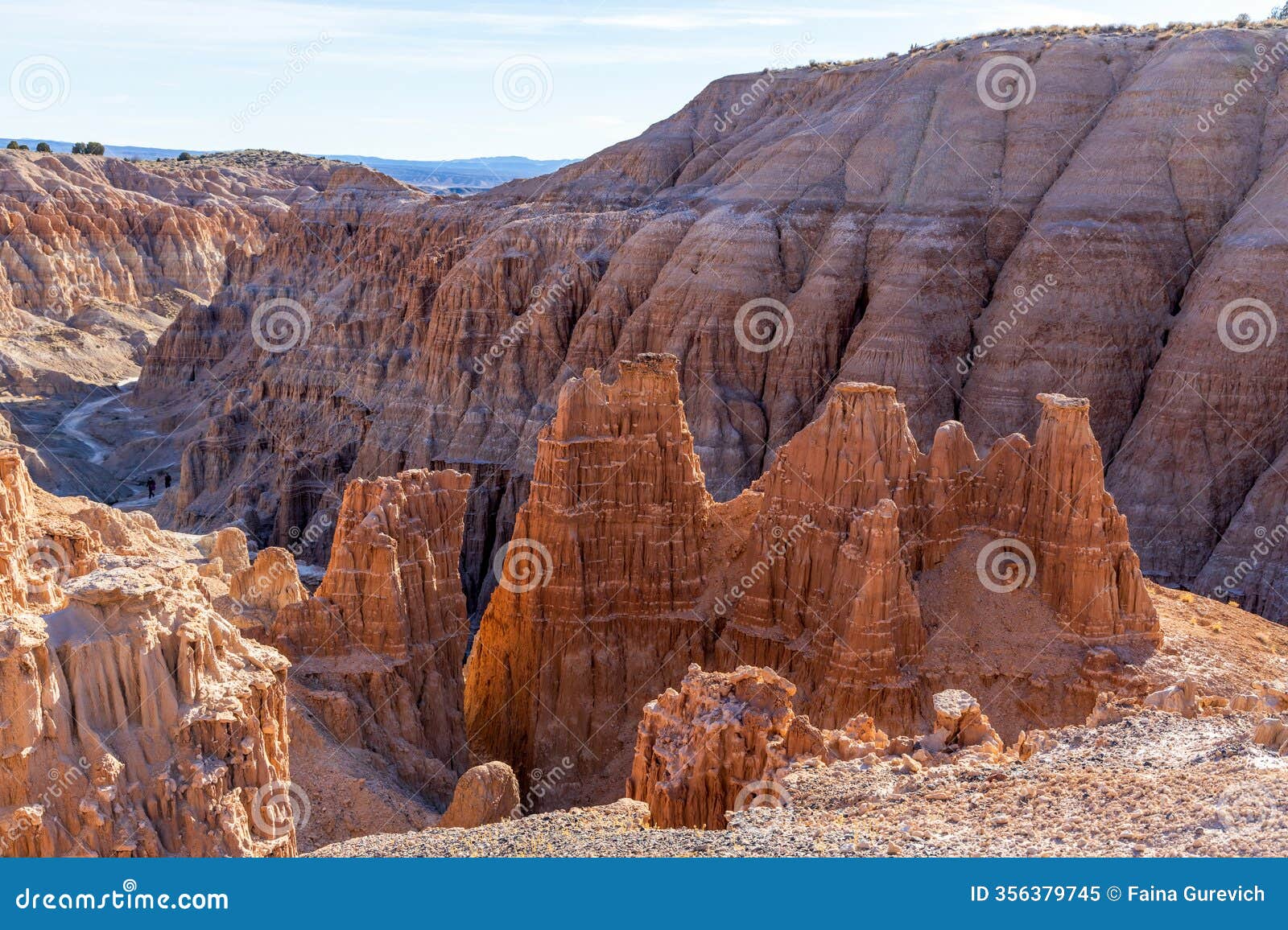 Spectacular View of the Volcanic Clay Formations at Cathedral Gorge ...