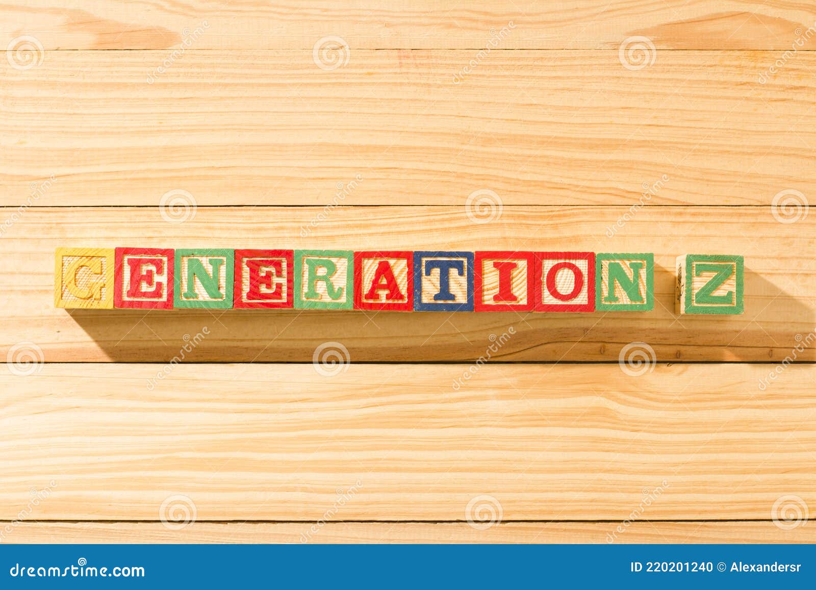 Spectacular Wooden Cubes with the Word GENERATION Z on a Wooden Surface ...