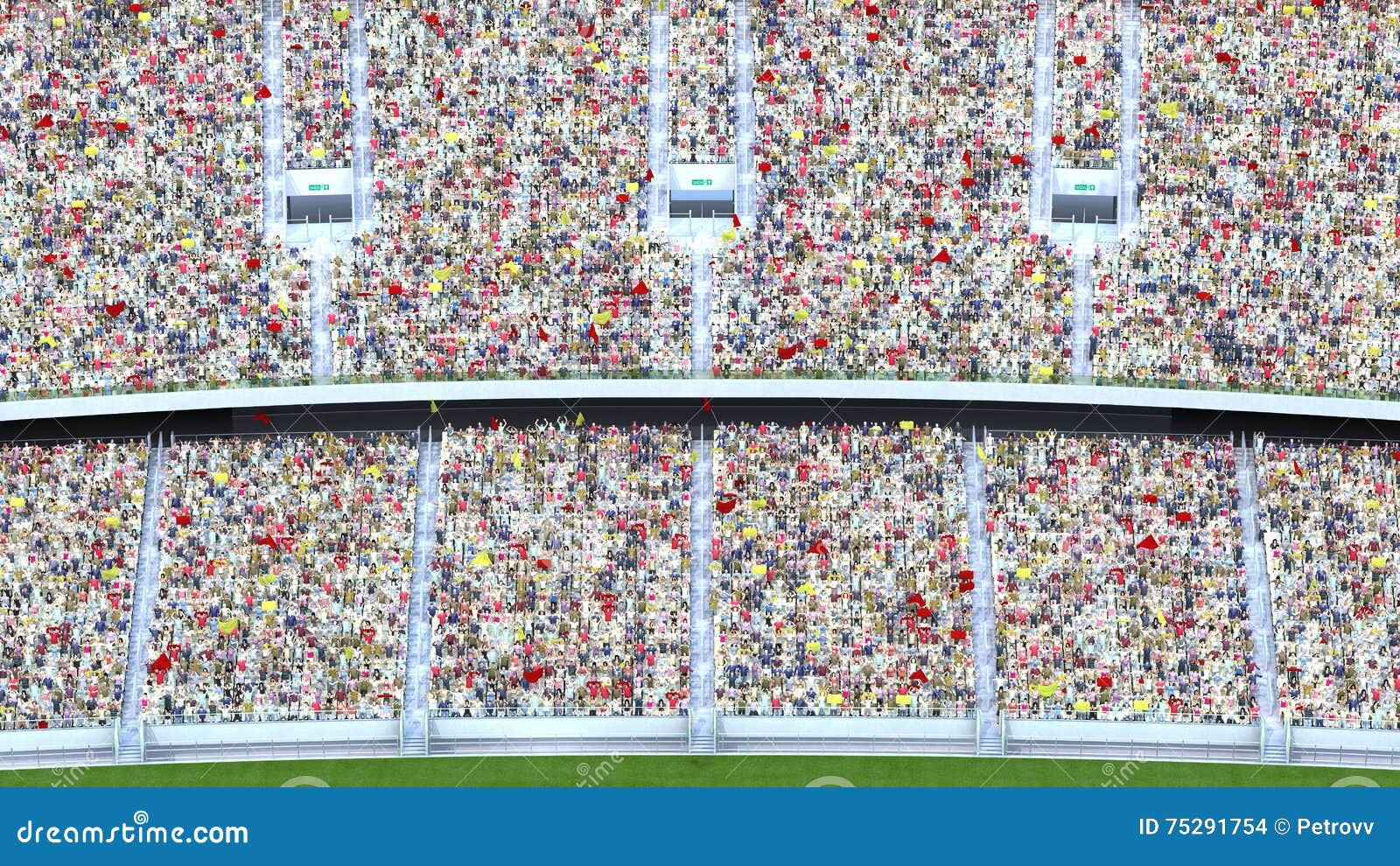 Spectateurs Dans Le Stade Rendu 3d Illustration Stock - Illustration du ...