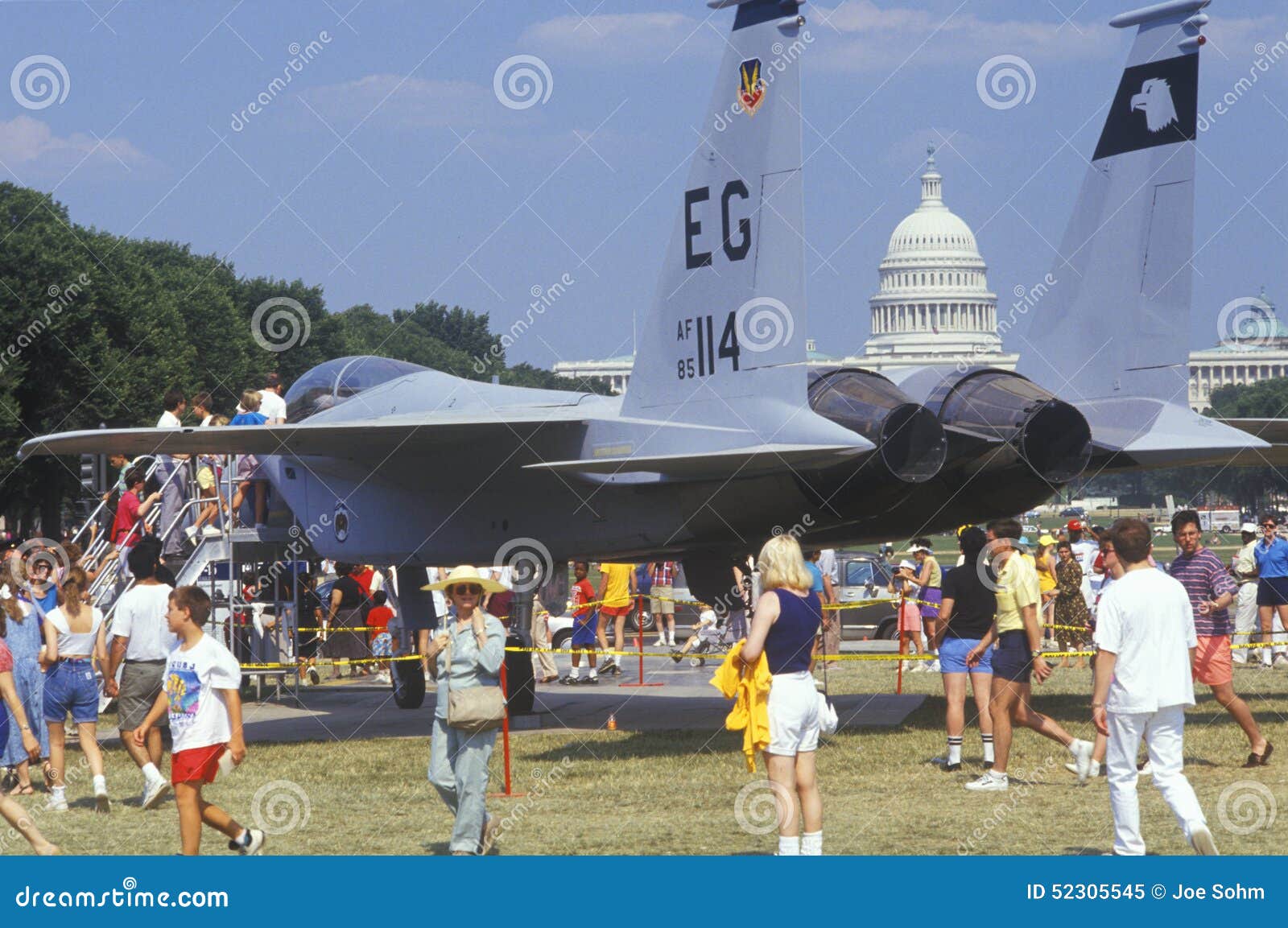 Spectators Looking at Jet Fighter on Display, Washington, D.C Editorial ...