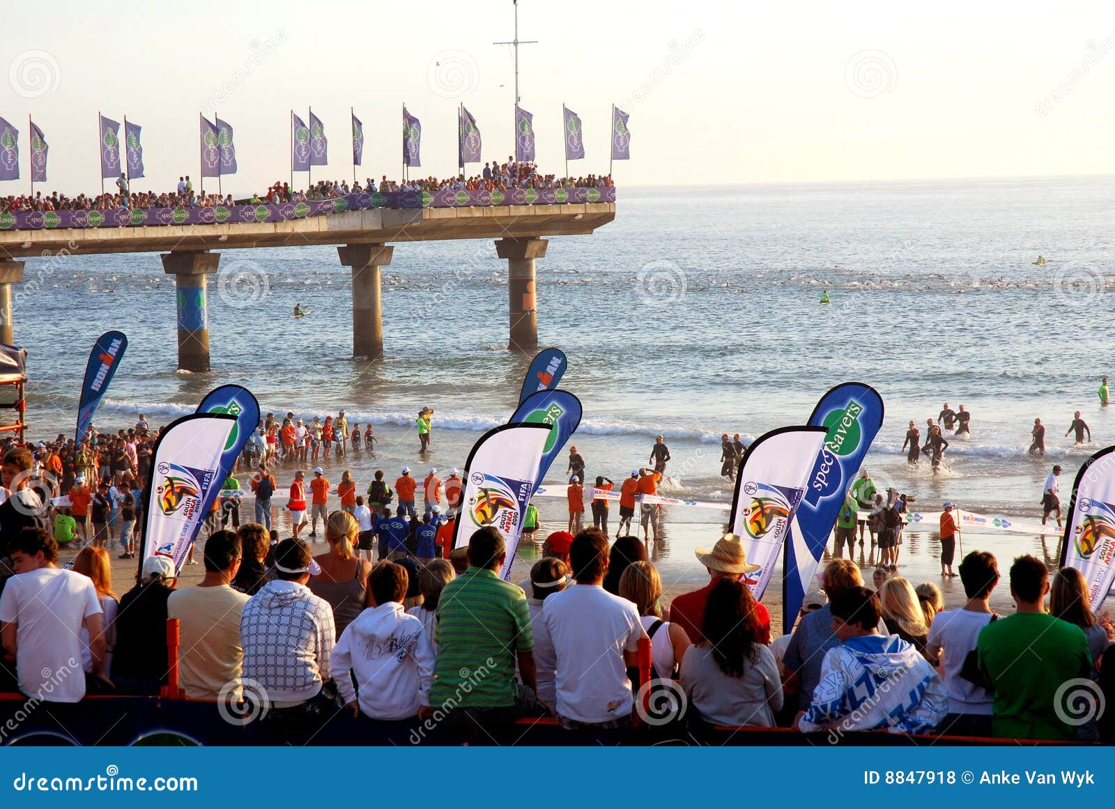 Spectators Watching Swimmers Editorial Stock Photo - Image of ...