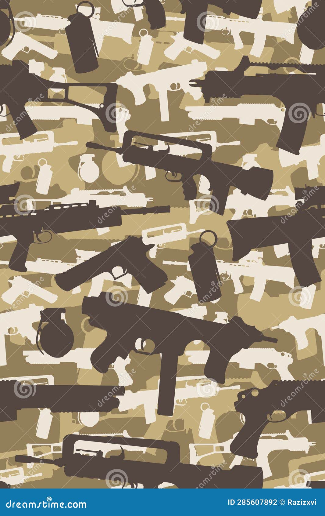 Military Camouflage Weapons Pattern Sand Dessert Stock Illustration ...