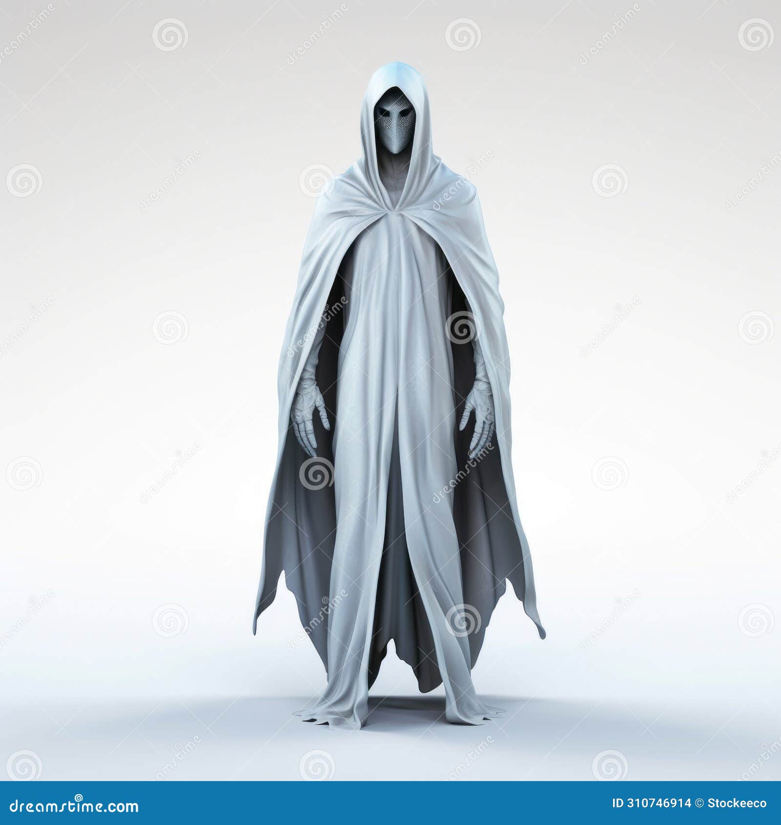 3d Specter in Cel Shaded Style on White Background Stock Illustration ...