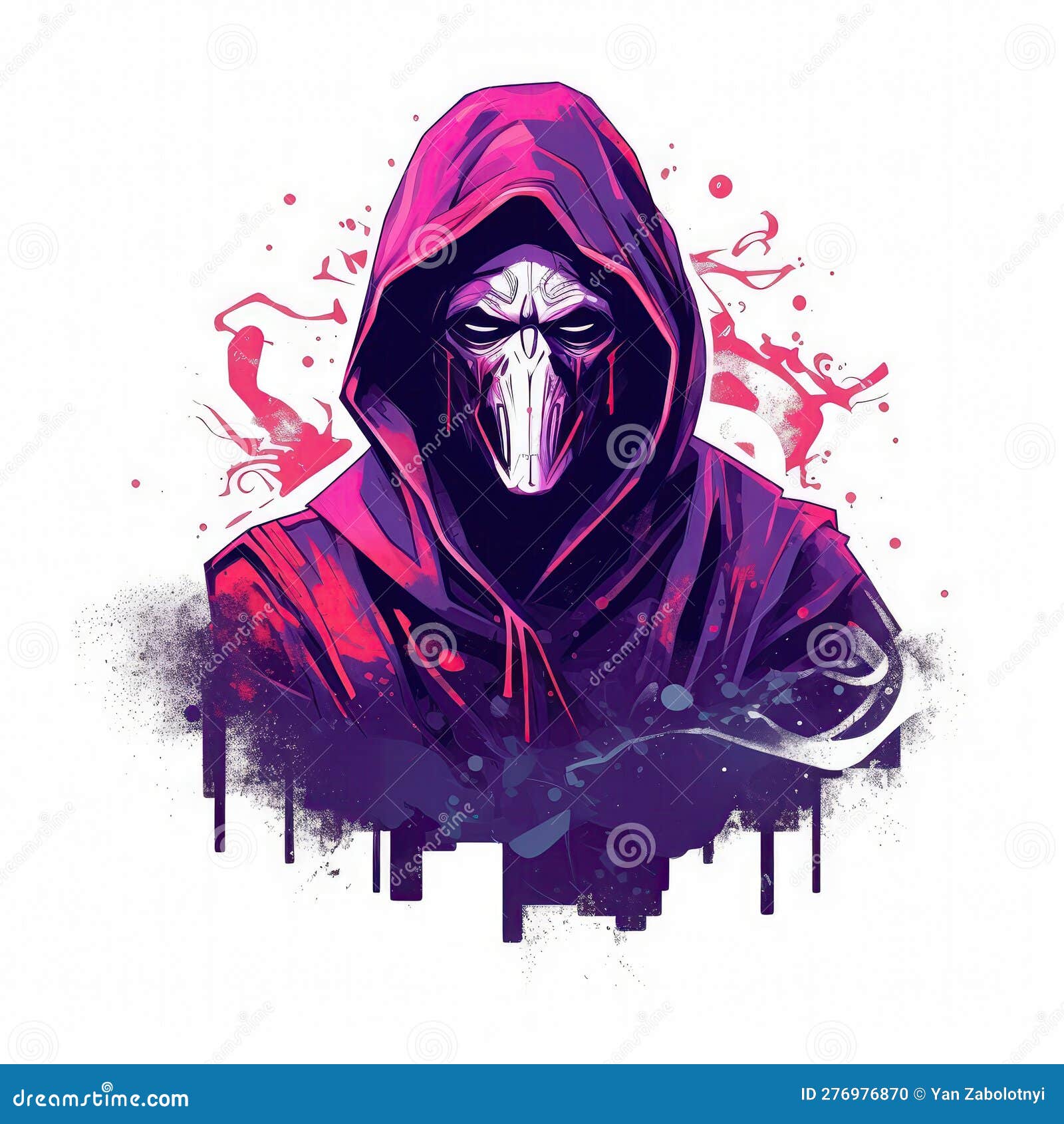 Specter on White Background Logo Digital Art. Generative AI Stock ...