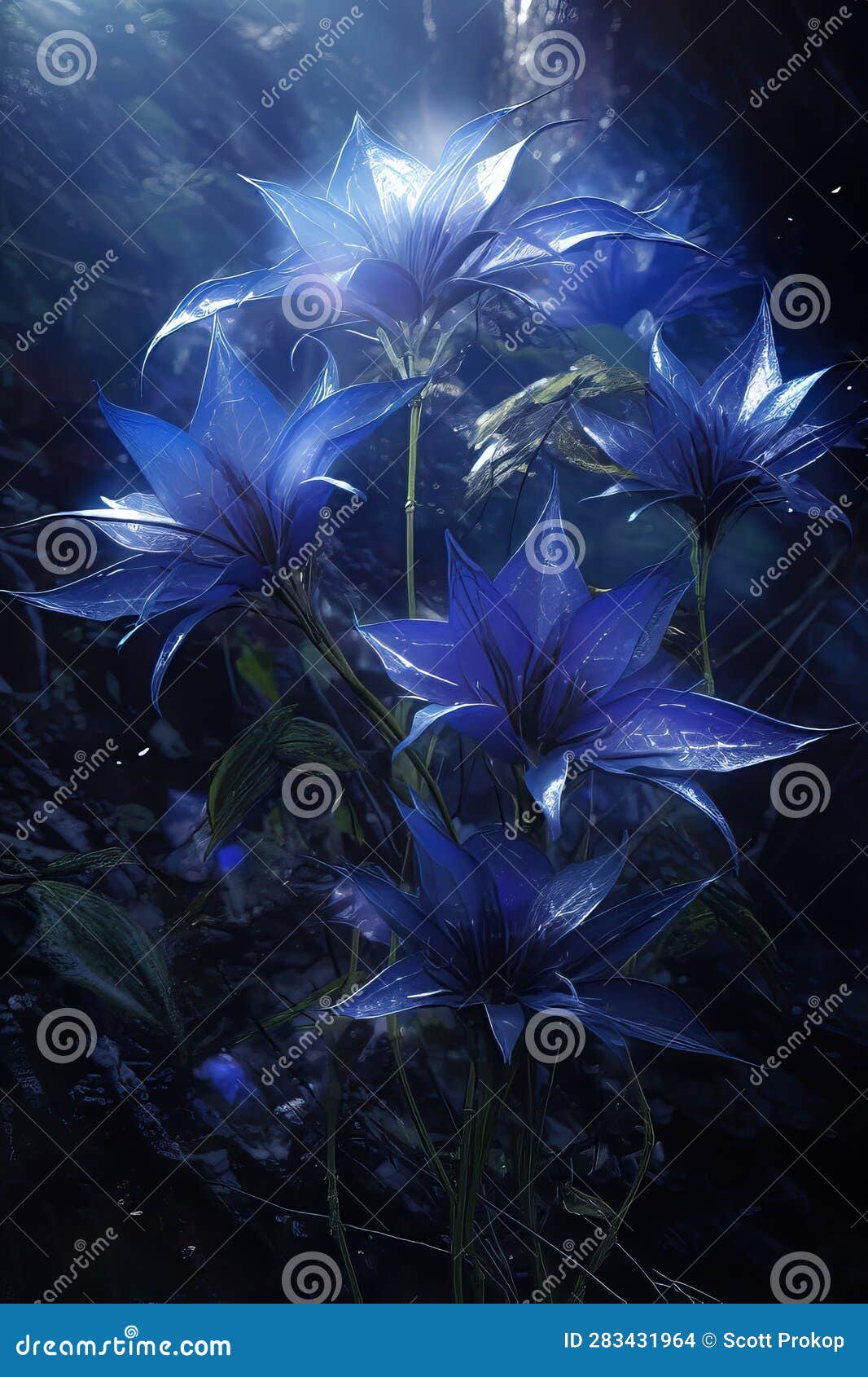Spectral Blue And Violet Gentians Royalty-Free Stock Image ...