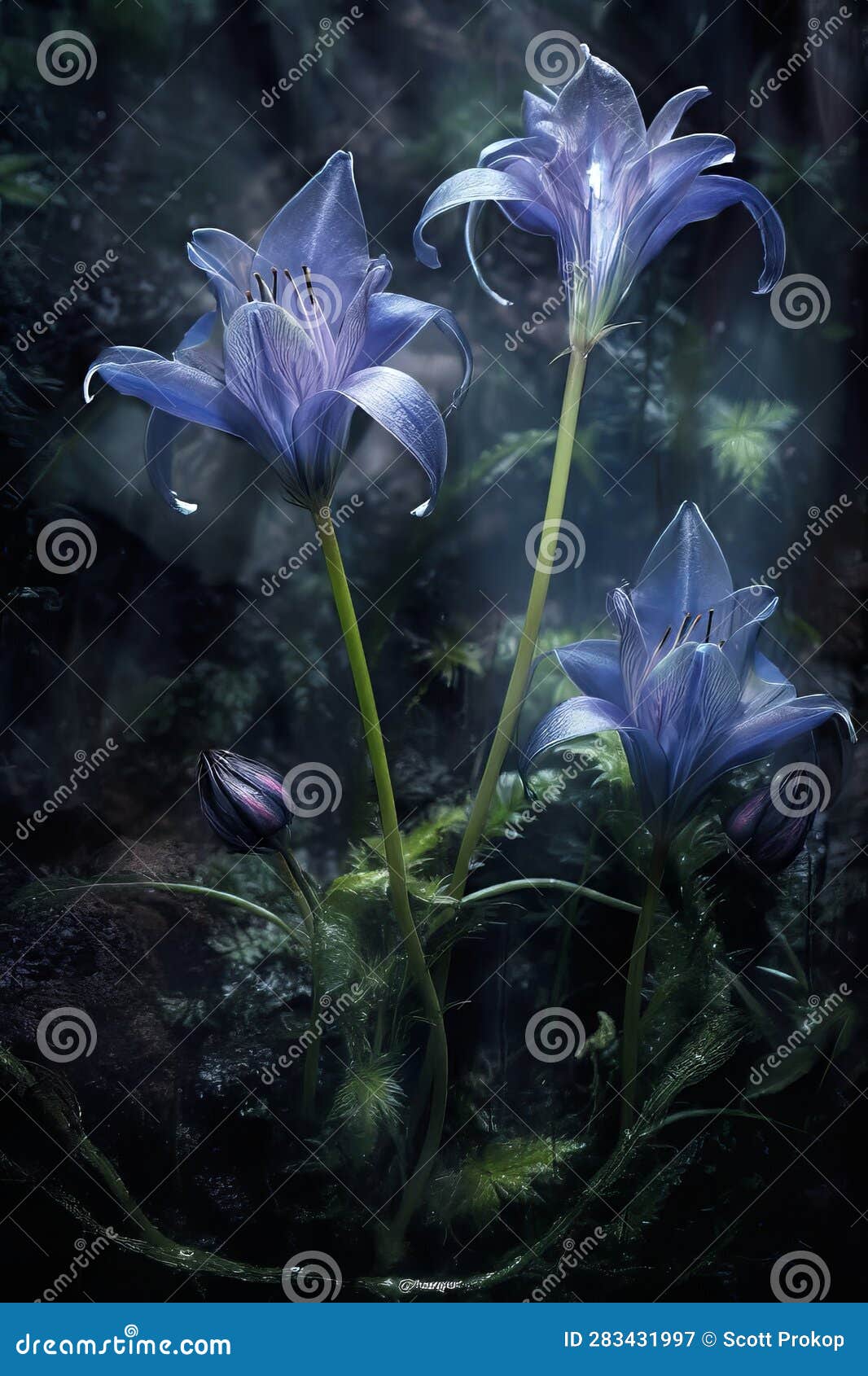Spectral Blue And Violet Gentians Stock Image | CartoonDealer.com ...