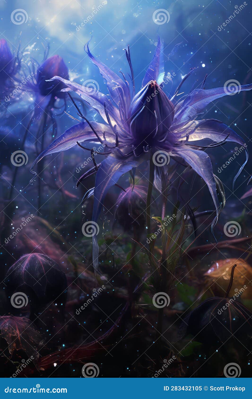 Spectral Blue And Violet Gentians Stock Image | CartoonDealer.com ...
