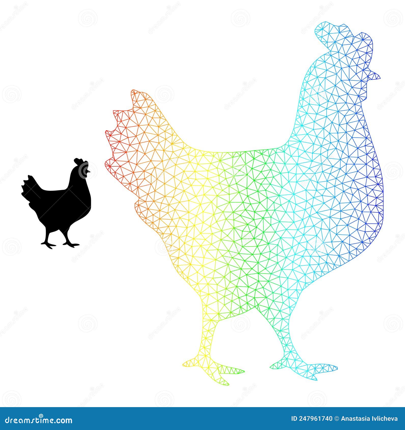 Rainbow Net Gradient Walking Chicken Icon Stock Vector - Illustration ...