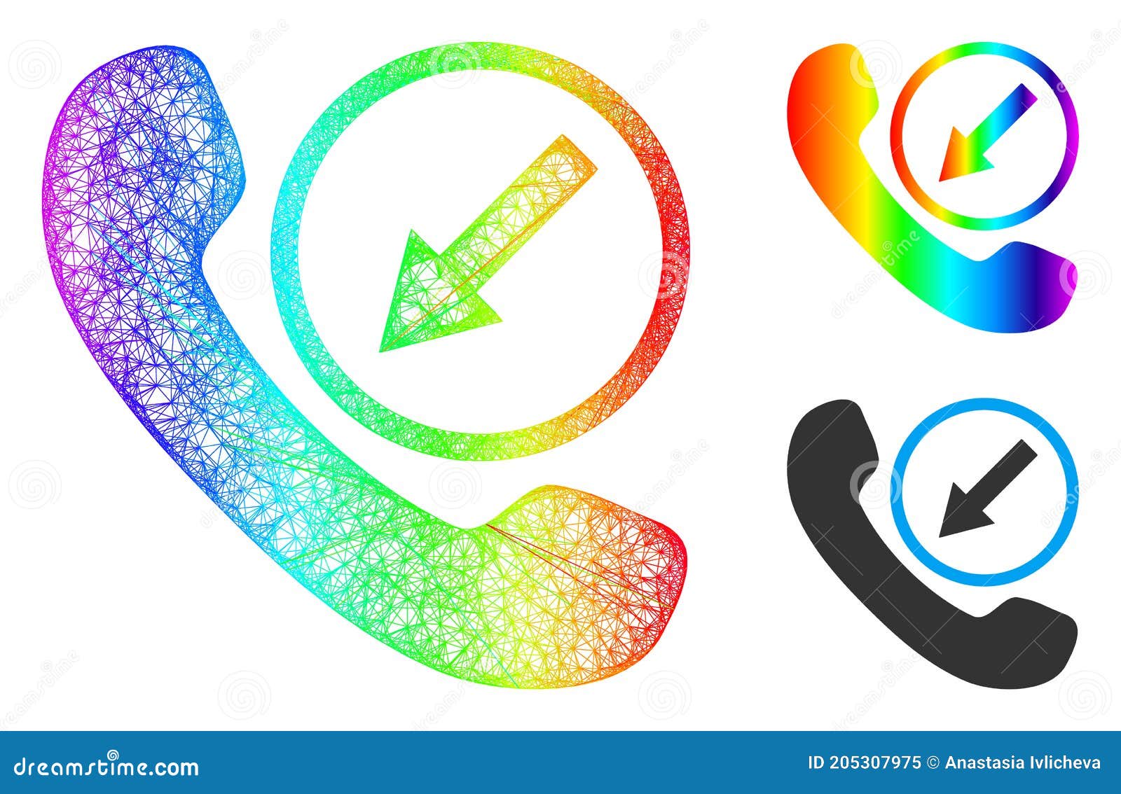 Spectral Network Gradient Incoming Call Icon Stock Vector ...