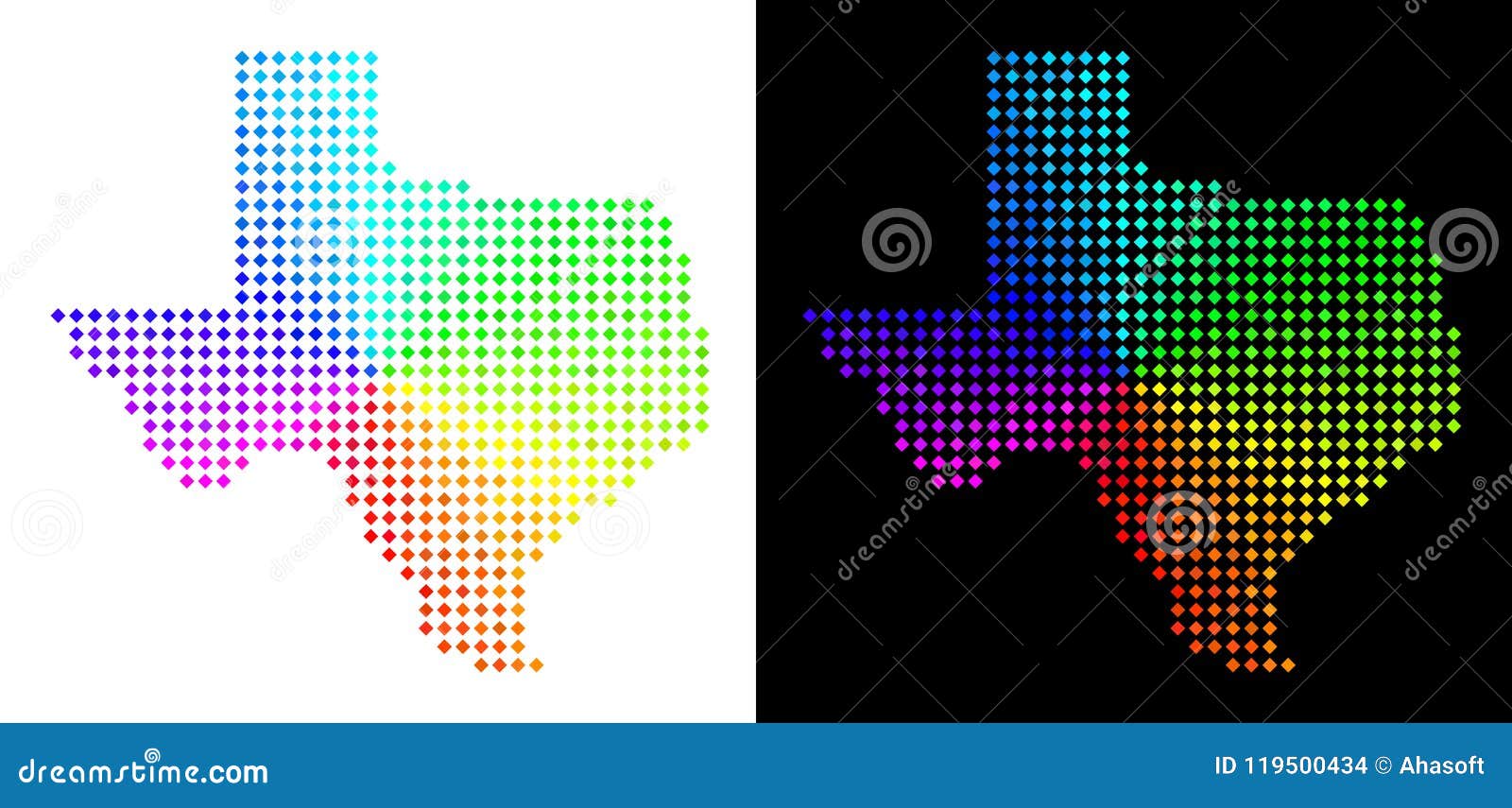 Spectral Pixelated Texas Map Stock Vector - Illustration of geographic ...