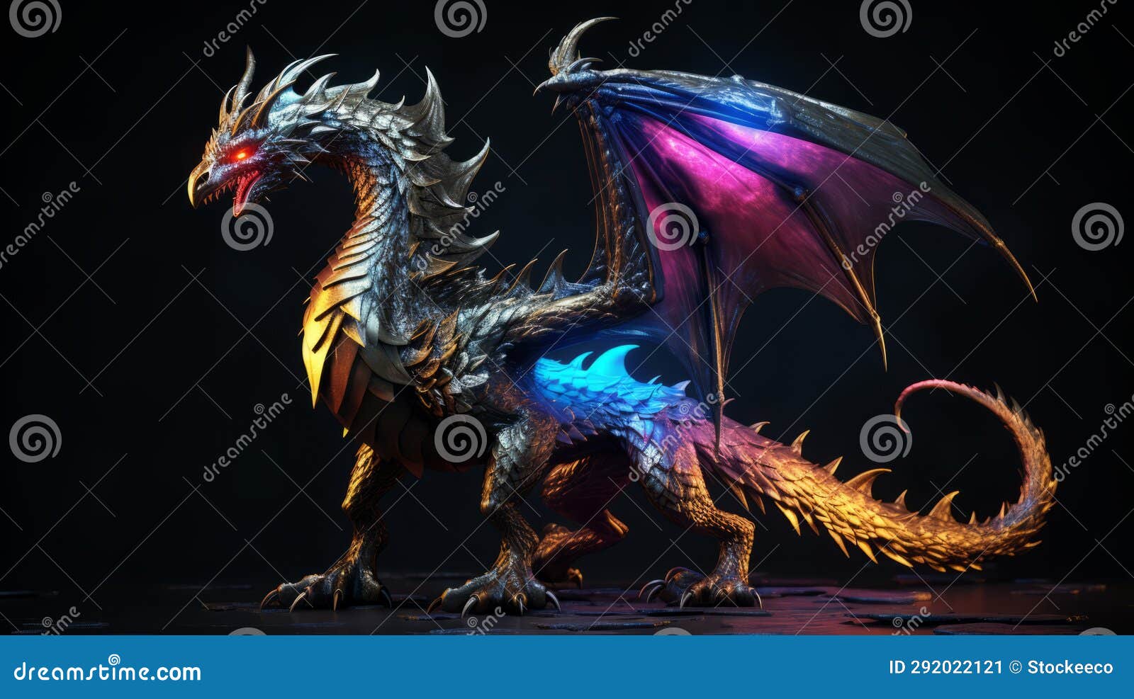 Spectral Dragon: Realistic Hyper-detailed 2d Game Art Stock ...