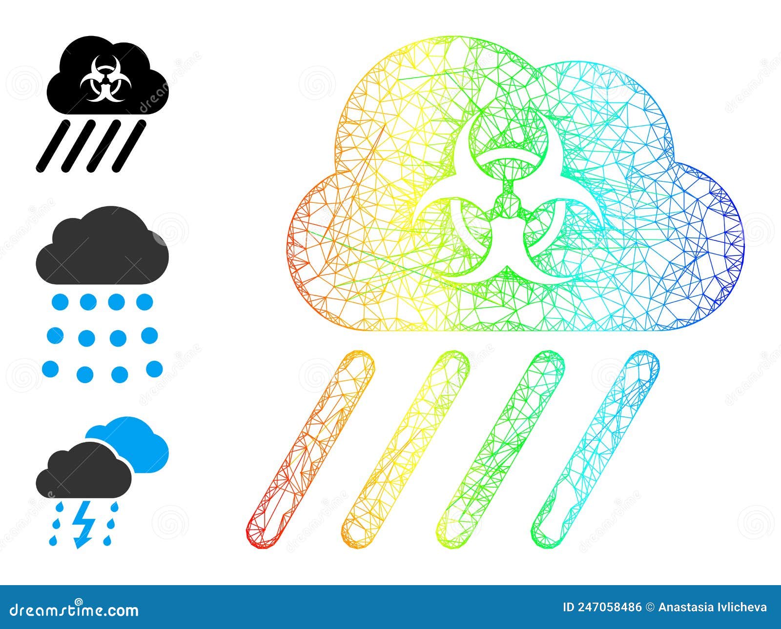 Spectral Gradient Linear Mesh Toxic Rain Icon Stock Illustration ...