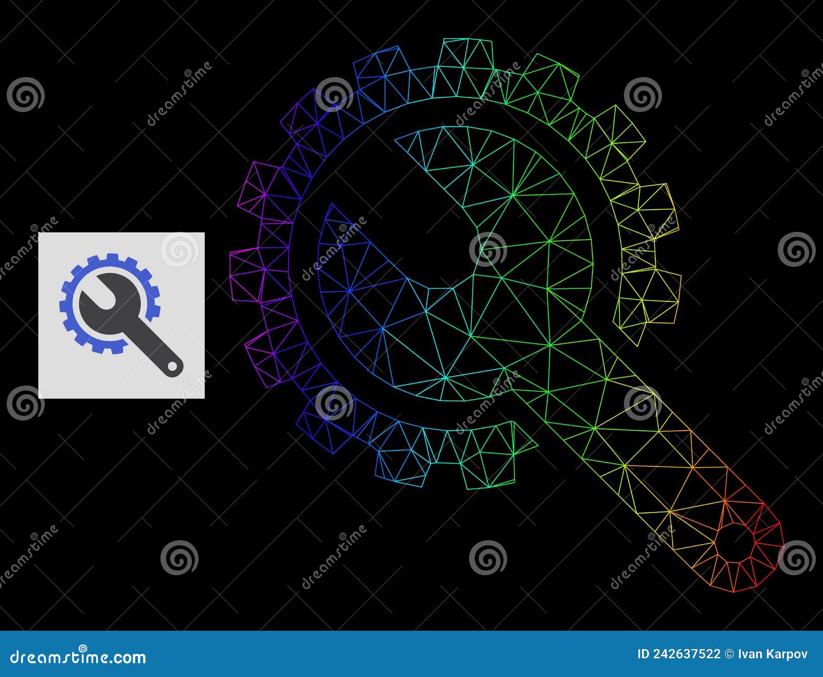 Spectral Gradient Polygonal Mesh Repair Tools Icon Stock Vector - Illustration of lines, work ...
